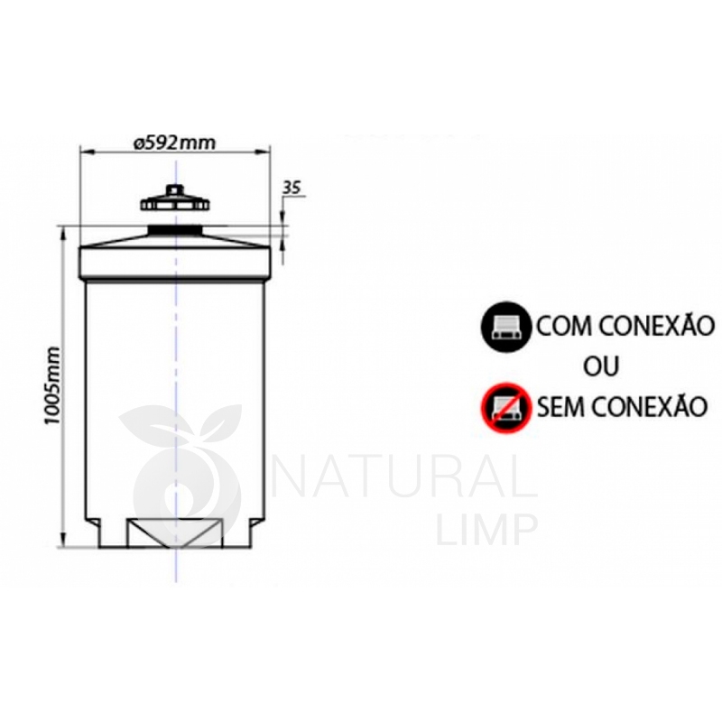 Tanque plástico vertical - 200 litros